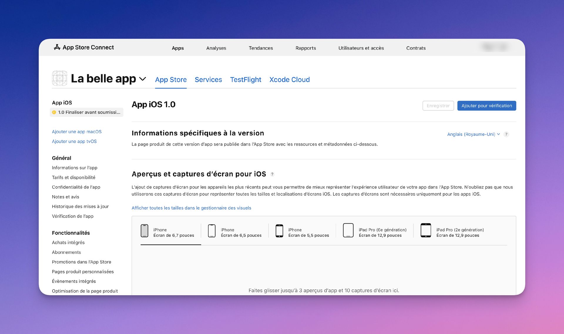Add a new app to App Store Connect | PandaSuite Docs