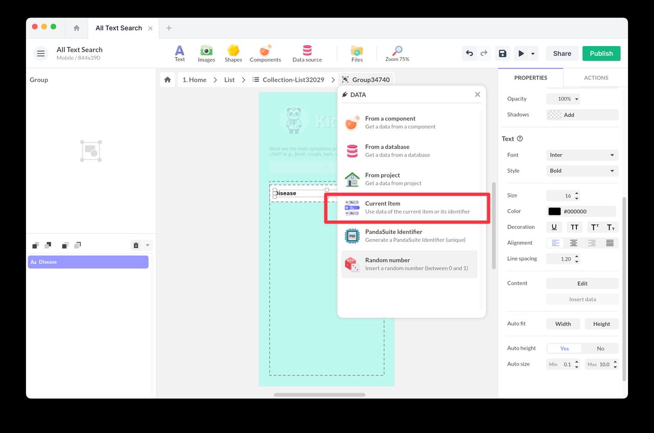 Full text search | PandaSuite Docs
