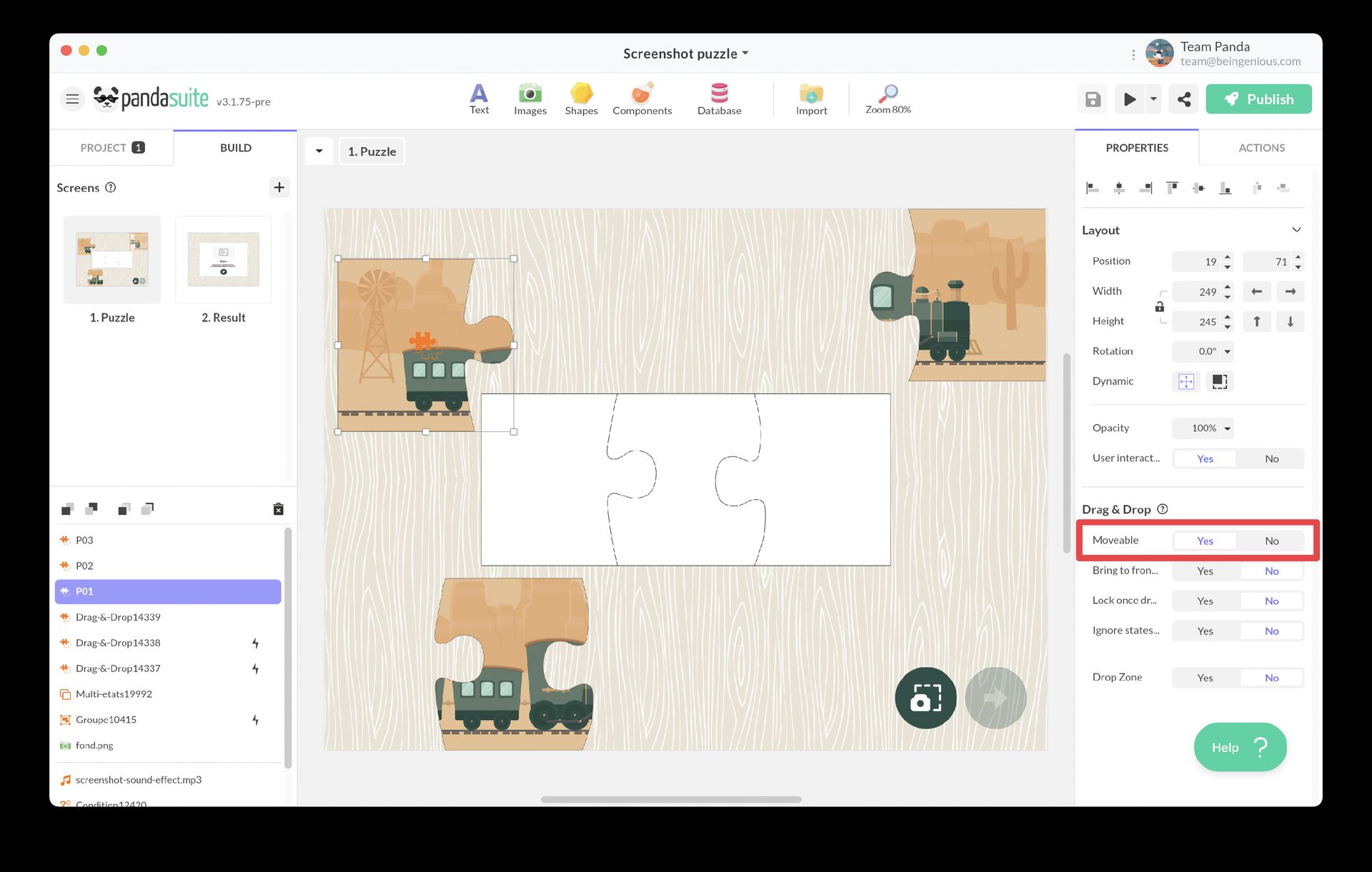 Drag & Drop | PandaSuite Docs