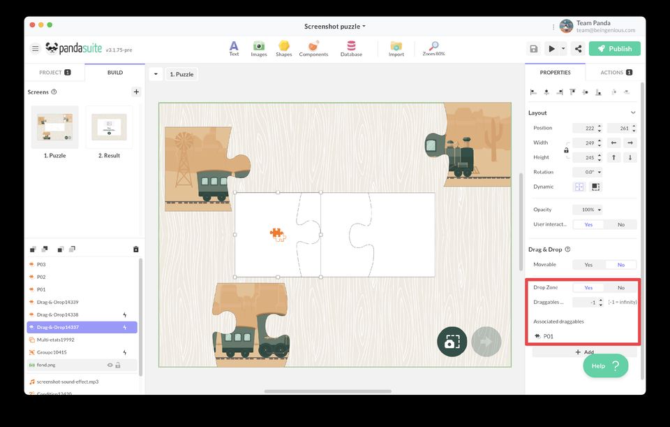 Drag & Drop | PandaSuite Docs