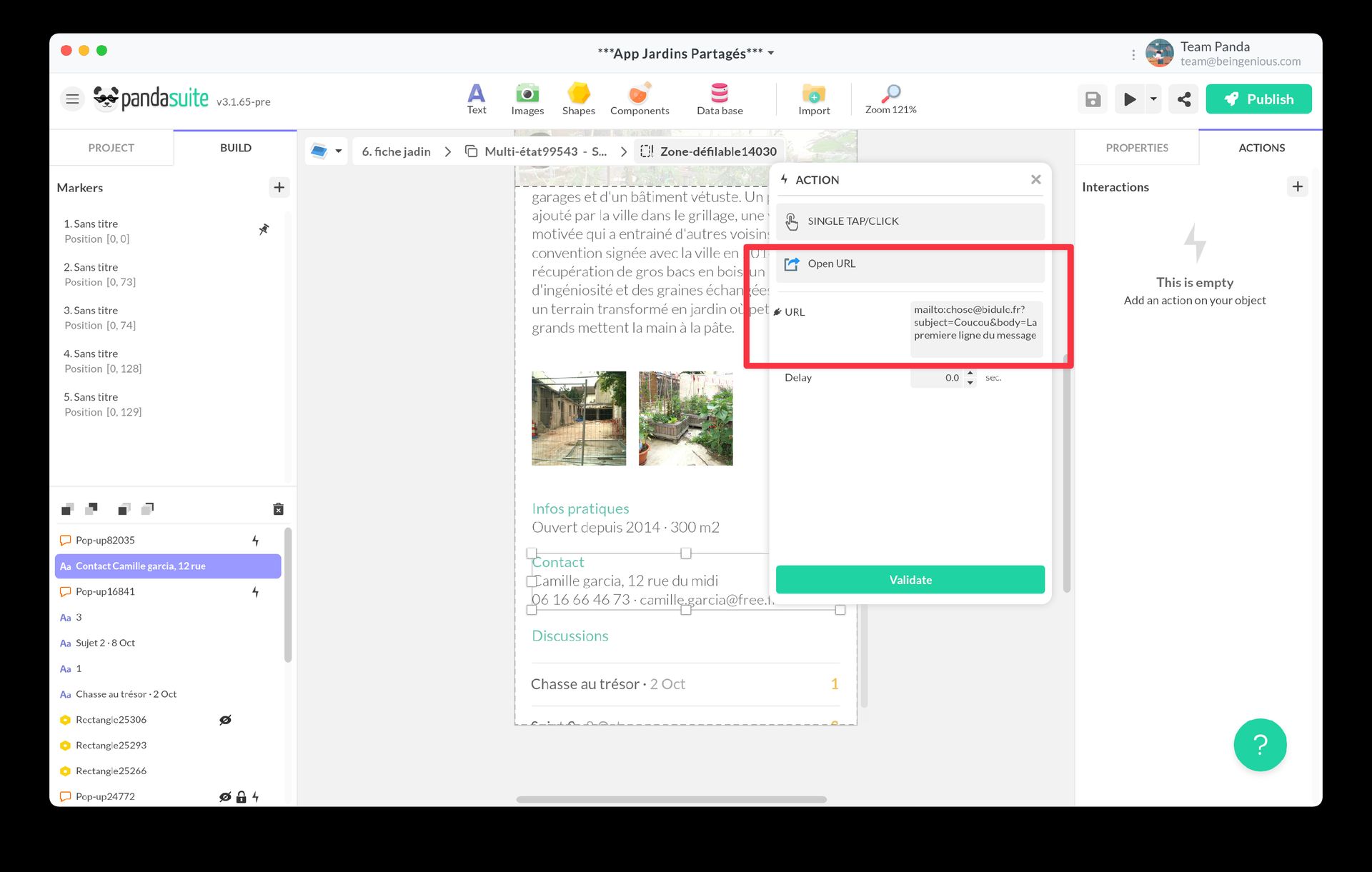 Send an email from your app | PandaSuite Docs
