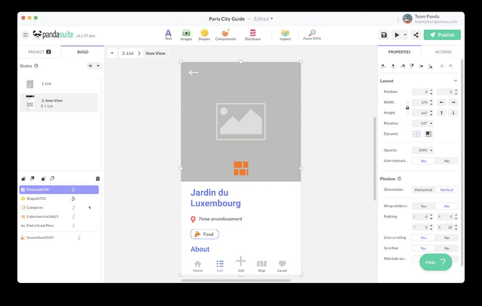 Dynamic page from collection item | PandaSuite Docs