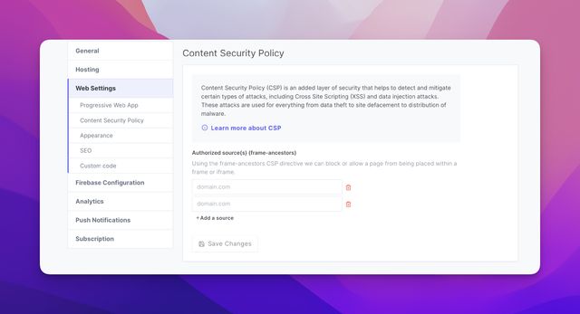 Content Security Policy | PandaSuite Docs