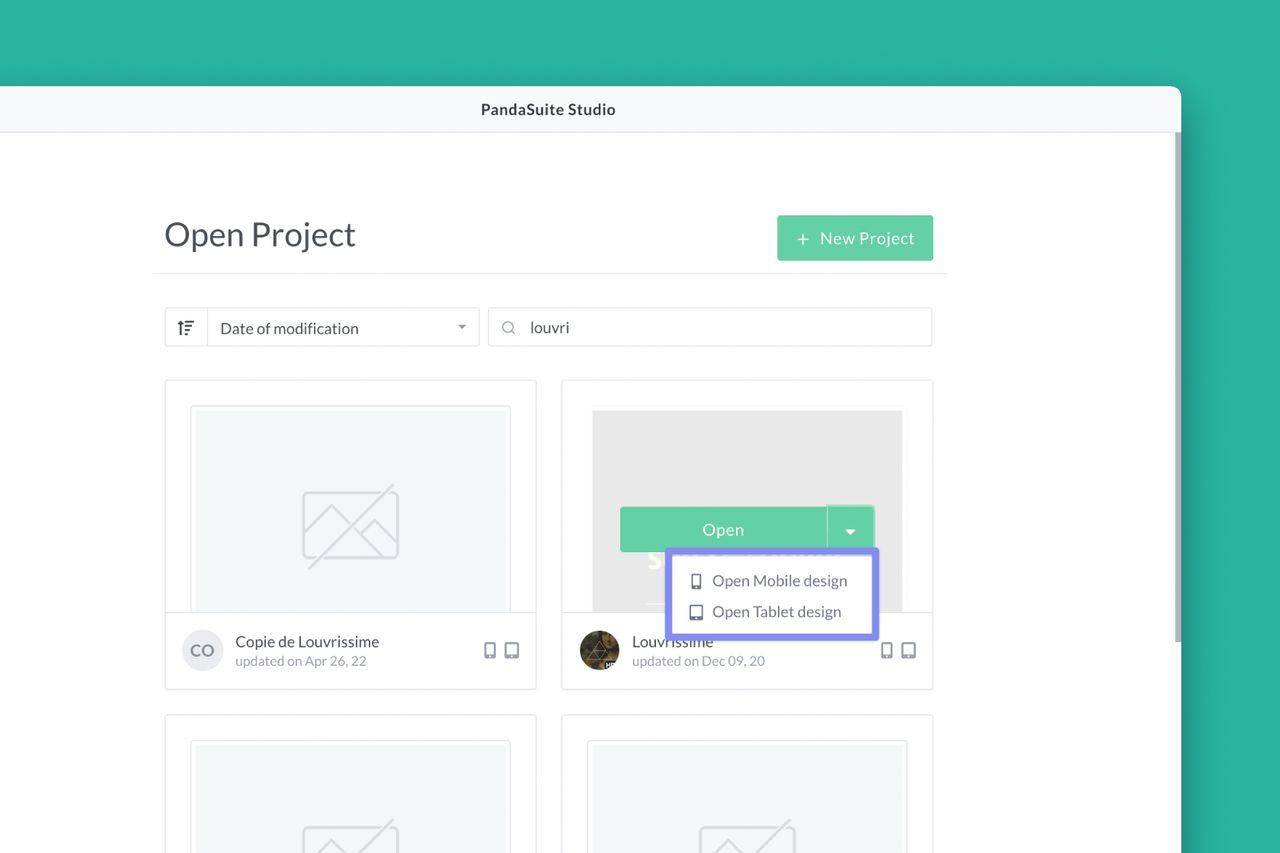 Create a new layout | PandaSuite Docs