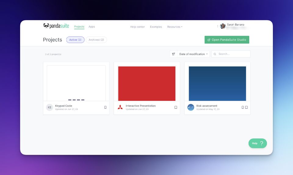 Intro to the dashboard | PandaSuite Docs