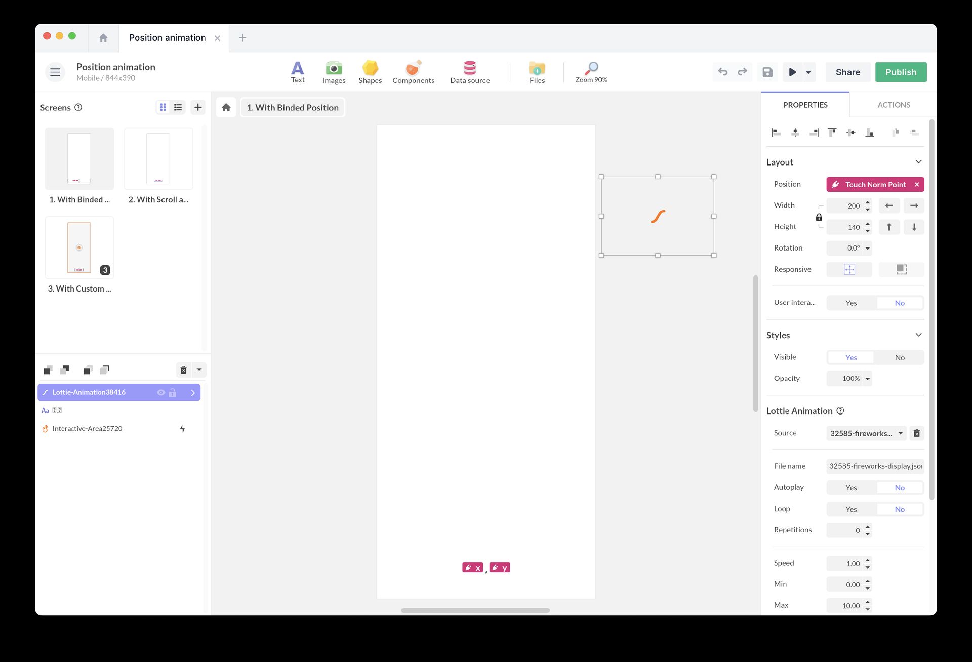 Layout properties binding | PandaSuite Docs