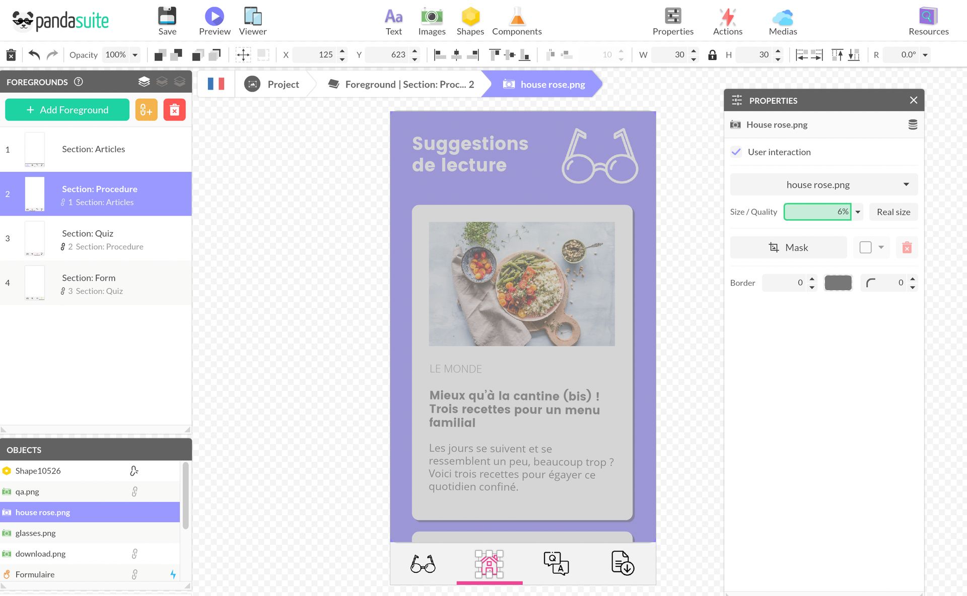 Tab bar | PandaSuite Docs