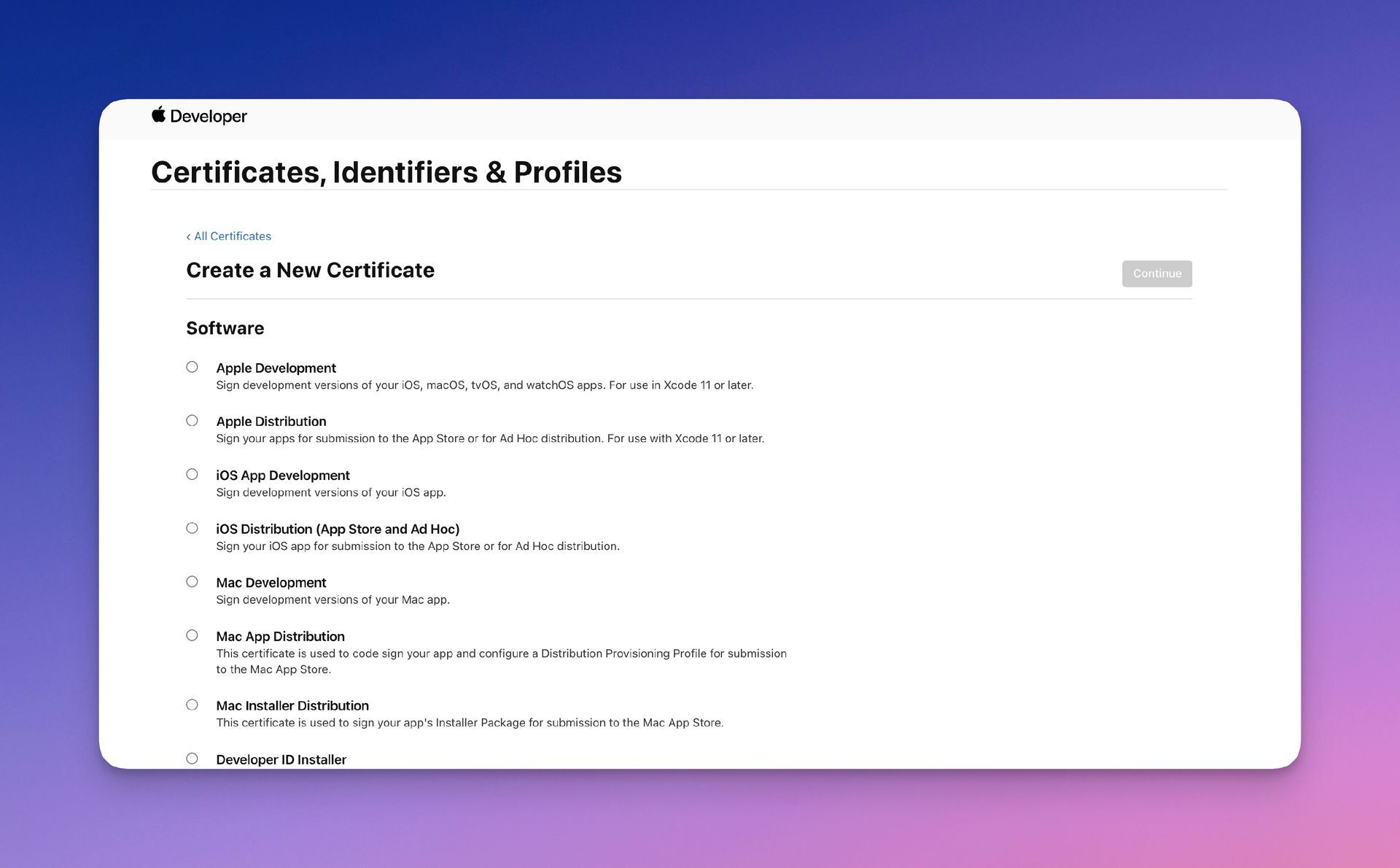 Generate an iOS certificate | PandaSuite Docs